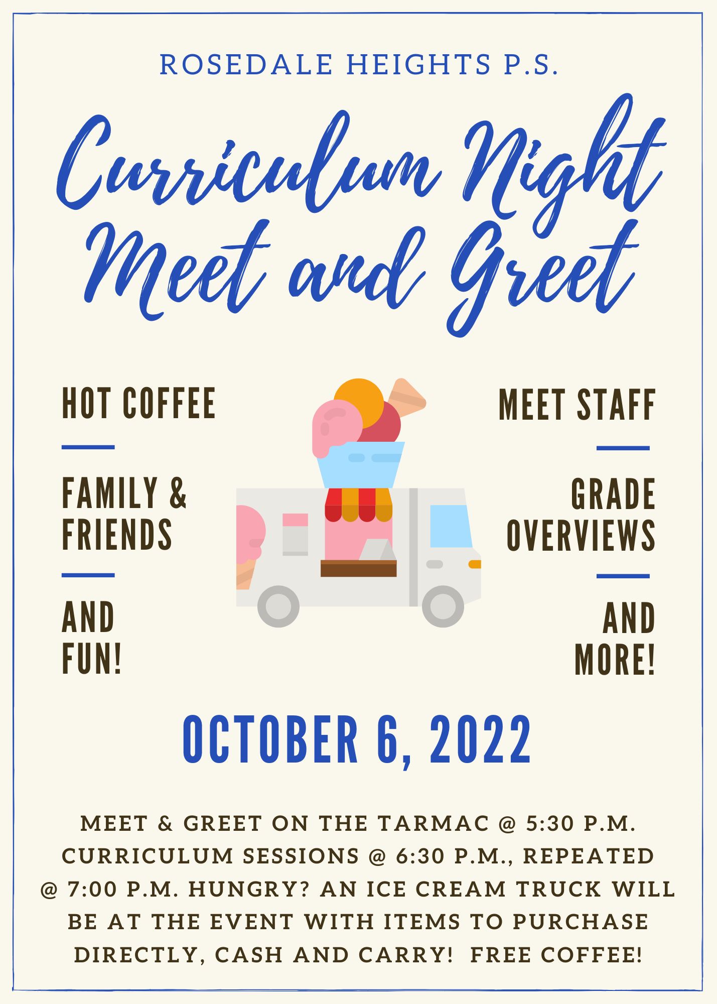 Curriculum Night Meet and Greet – Rosedale Heights Public School